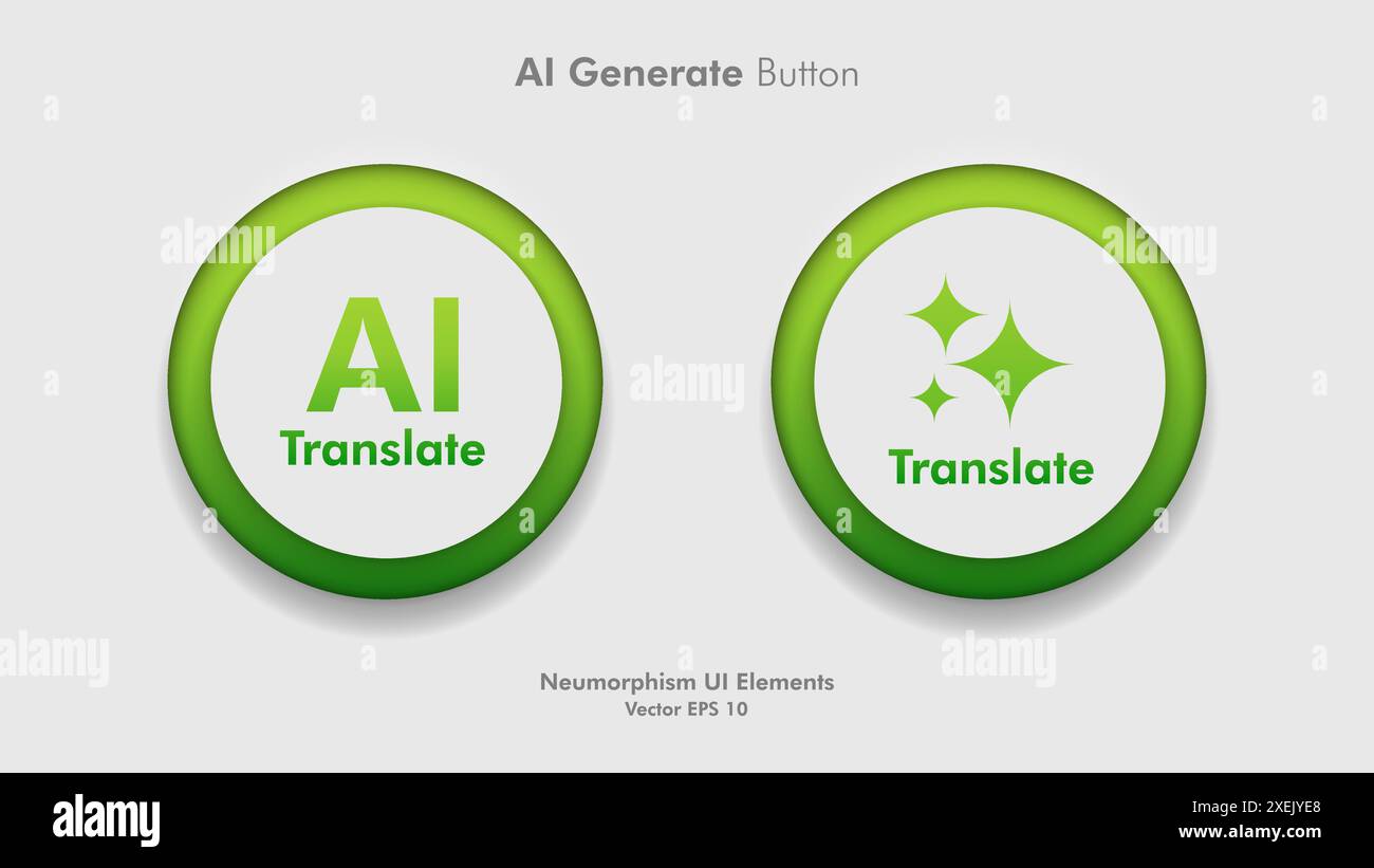 Round AI translate button user interface. Artificial intelligence UI UX ... Round AI translate button user interface. Artificial intelligence UI UX ...