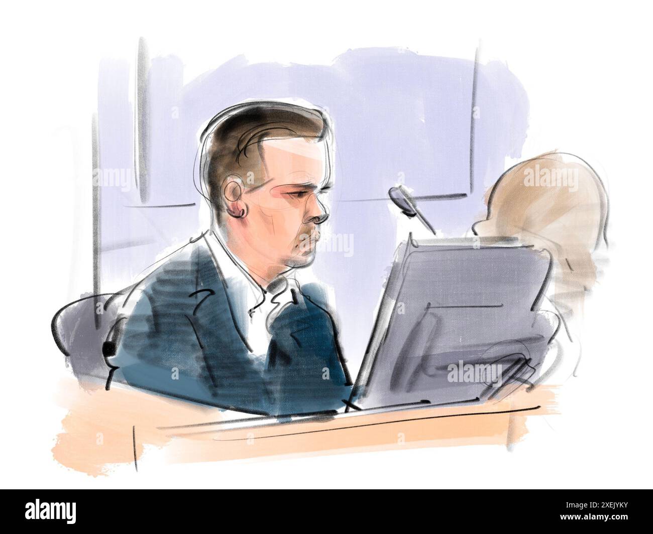 (FILE) Court drawing of the accused Philip Patrick Westh during the ...