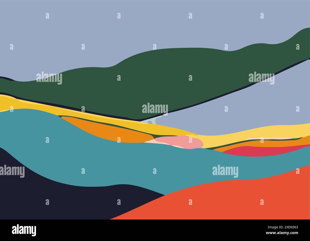 Colorful Abstract Hills Vector illustration Stock Vector Image & Art ...