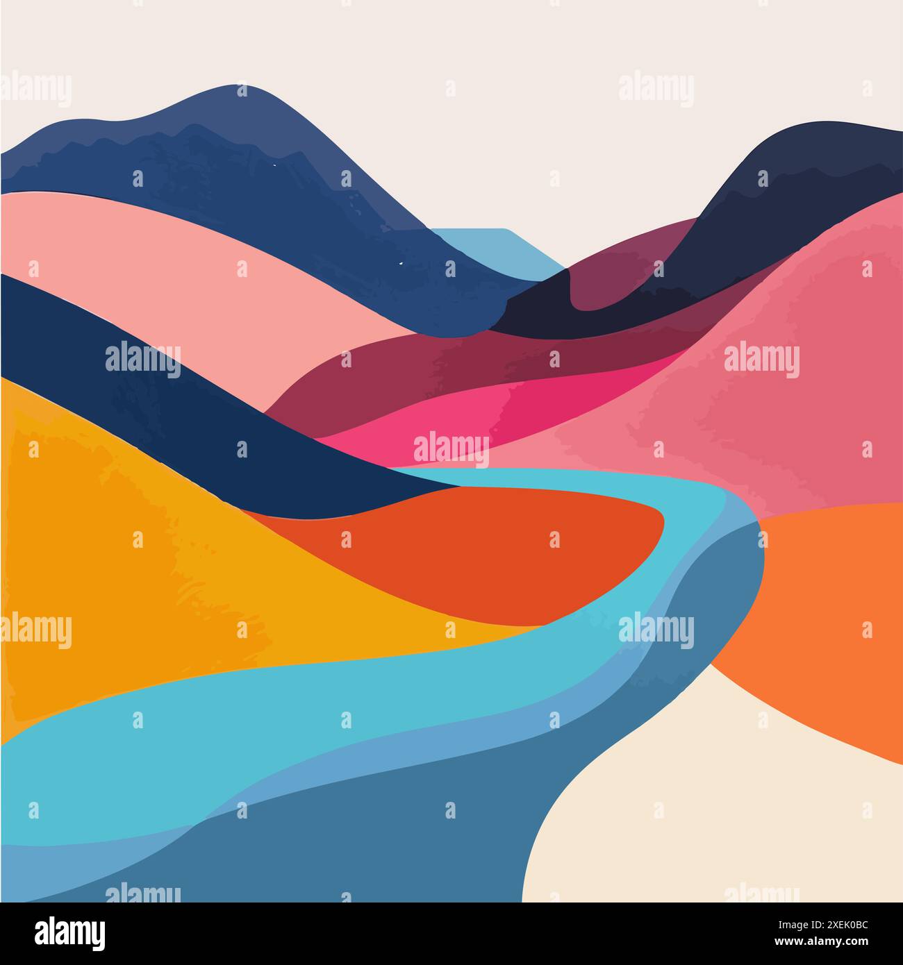 Abstract Layered Hills Vector illustration Stock Vector Image & Art - Alamy