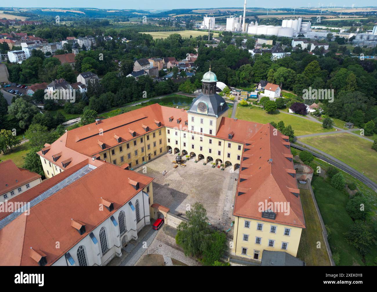 28 June 2024, Saxony-Anhalt, Zeitz: View of Moritzburg Castle in Zeitz ...