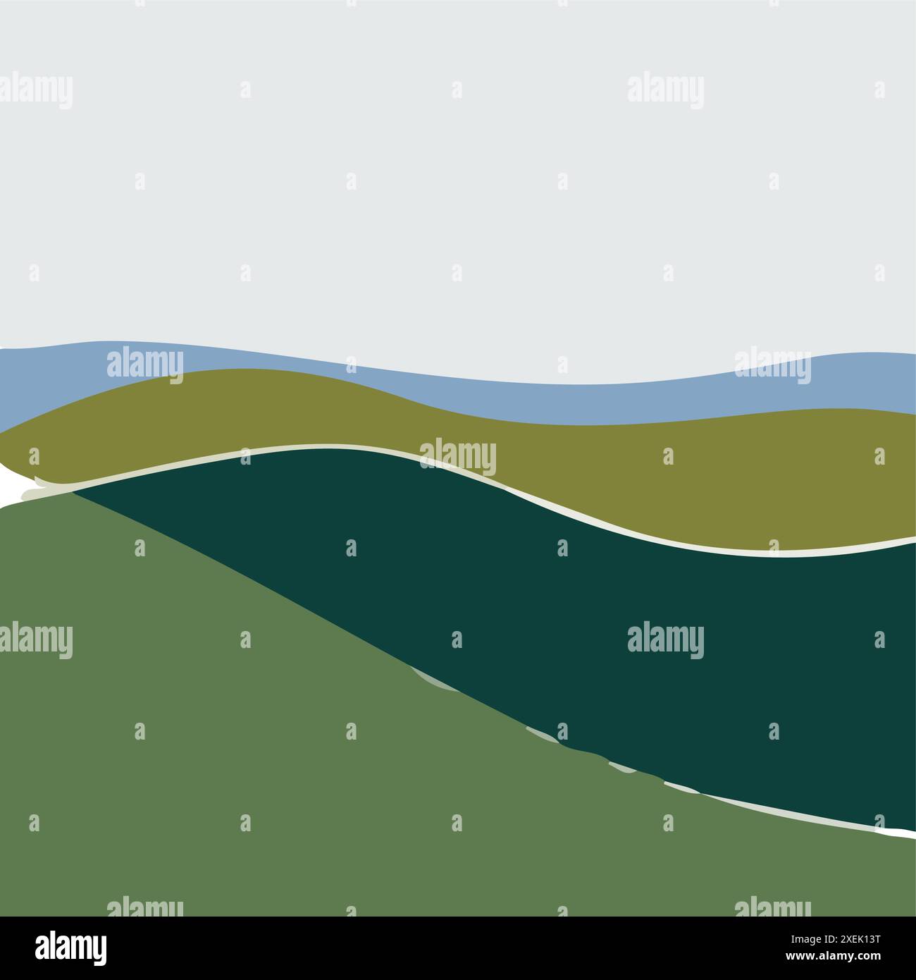 Minimalist Green Hills Landscape vector Stock Vector Image & Art - Alamy
