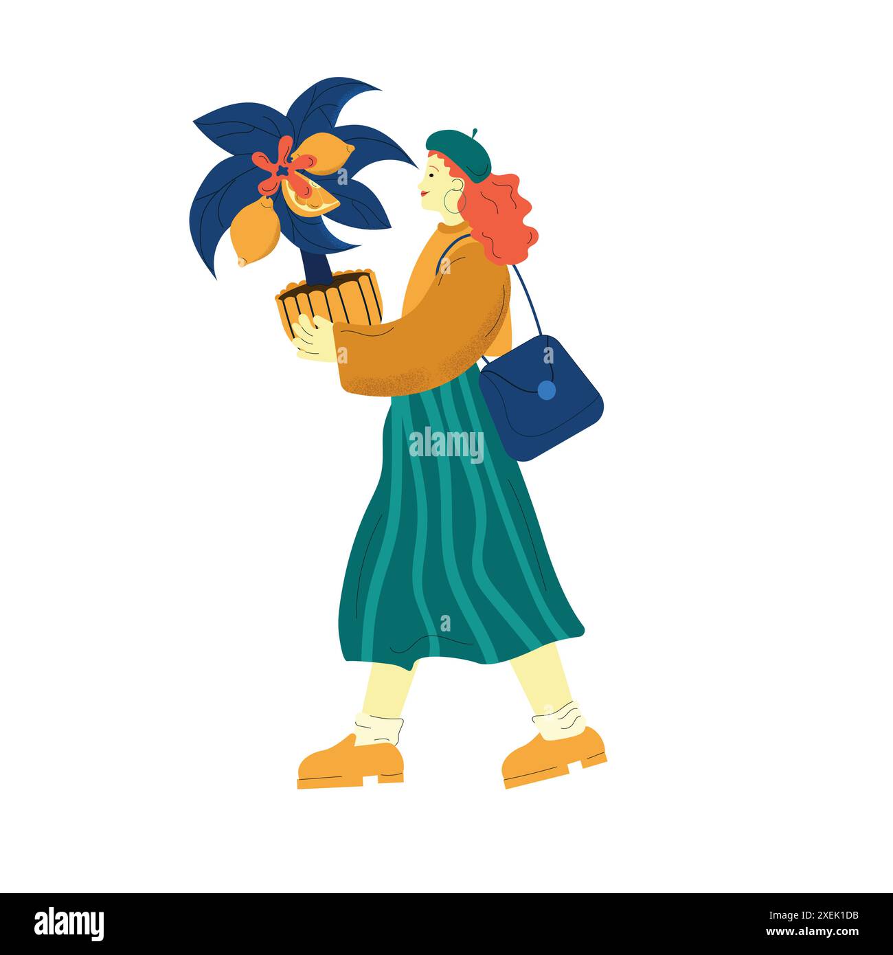 Woman lemon tree Stock Vector Images - Alamy