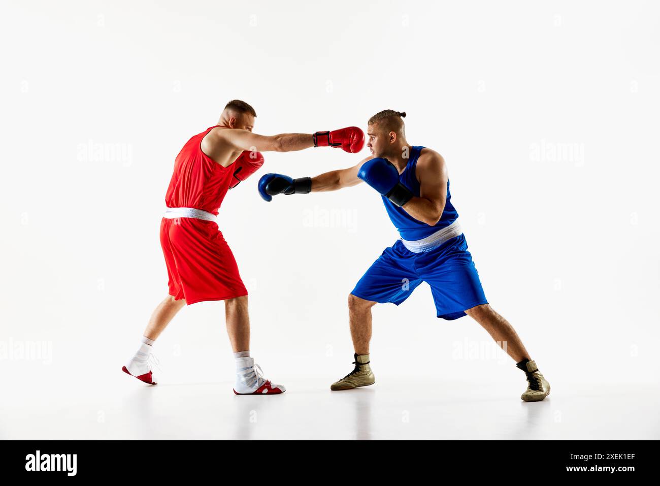 Professional sportsman young fighters sparring hi-res stock photography ...