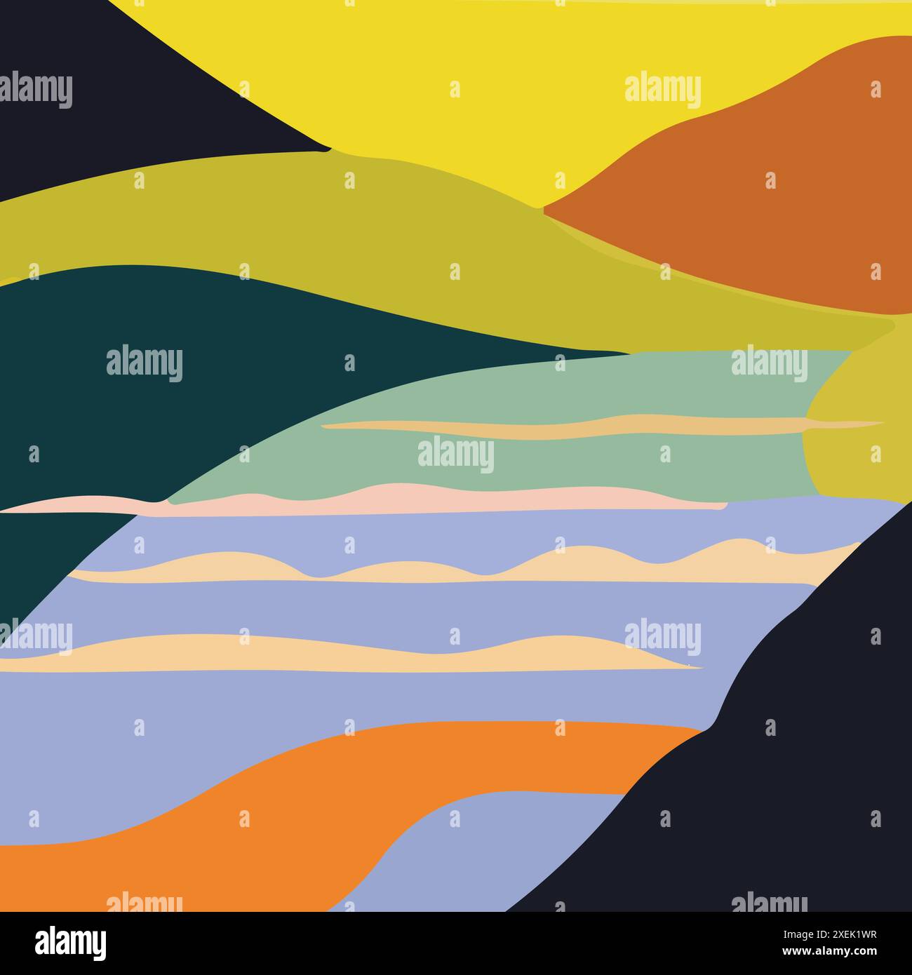 Colorful Curved Hills Landscape vector Stock Vector Image & Art - Alamy
