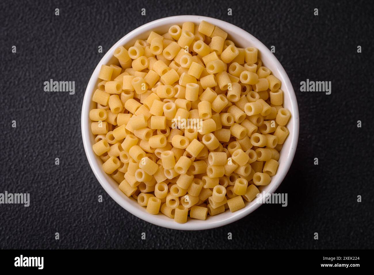 Delicious ditali pasta from durum wheat with salt and spices Stock ...