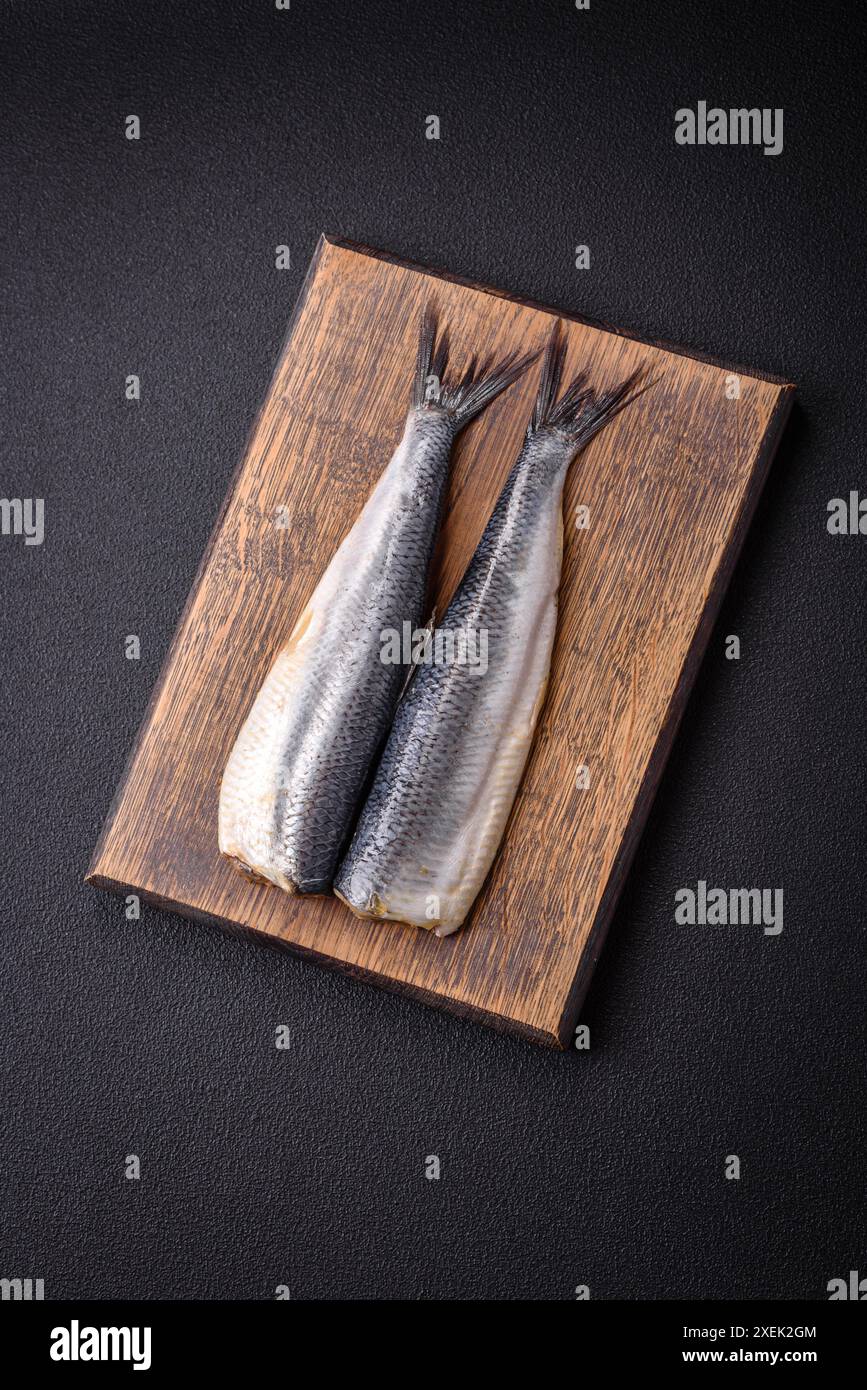 Pacific herring fillet marinated with salt Stock Photo - Alamy
