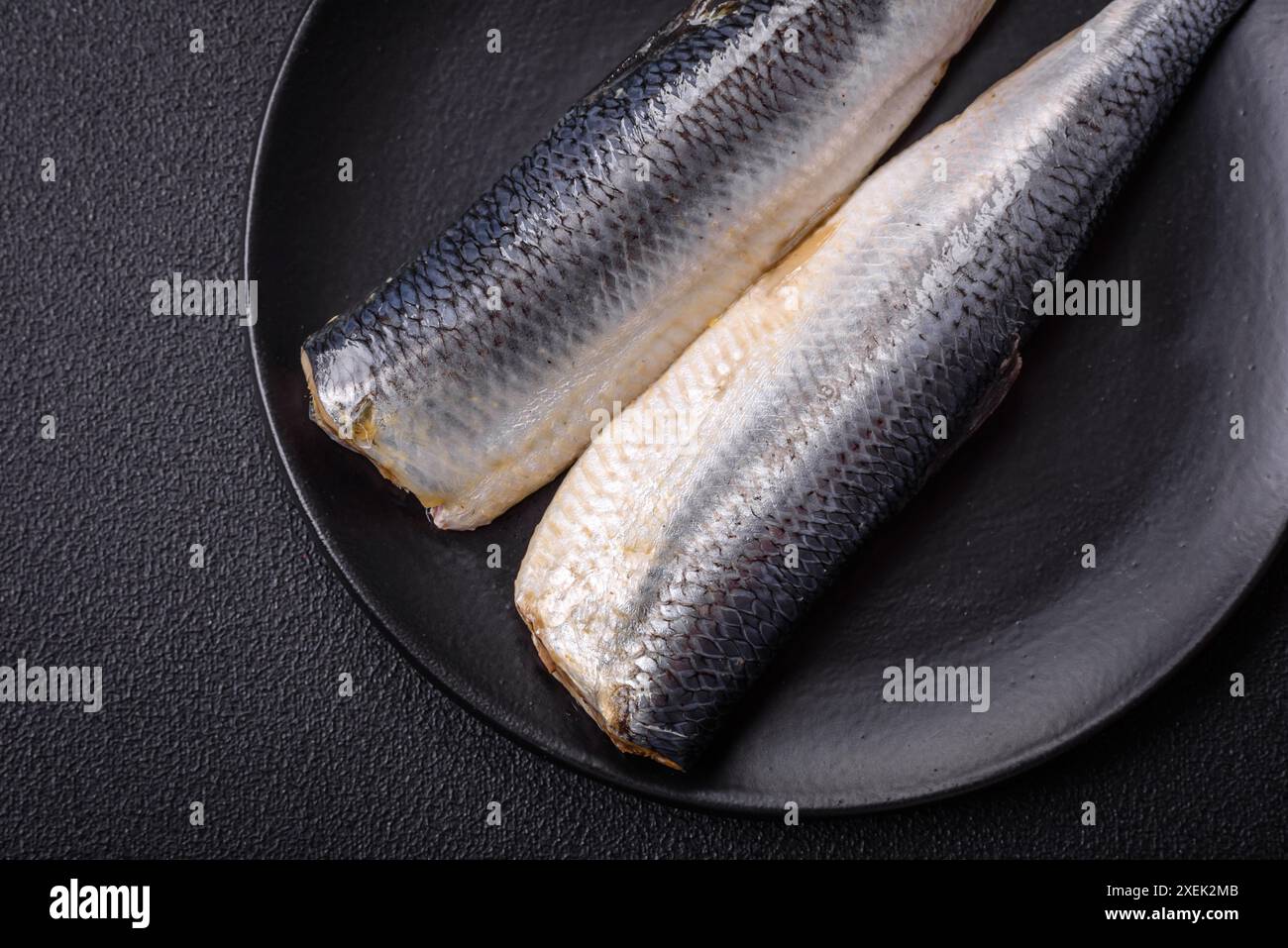 Pacific herring fillet marinated with salt Stock Photo - Alamy