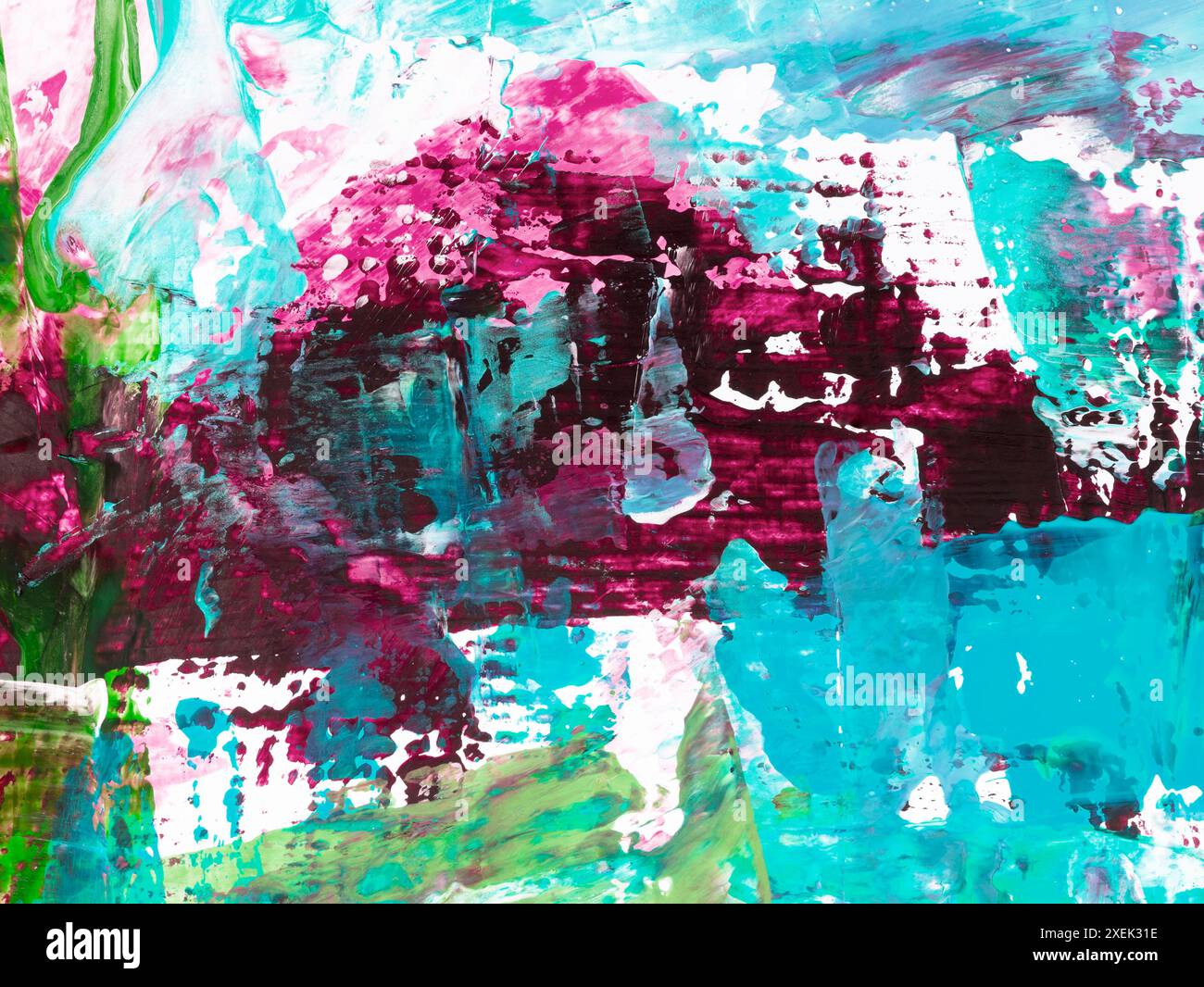 Abstract fantastic painting, creative hand painted background, ocean ...