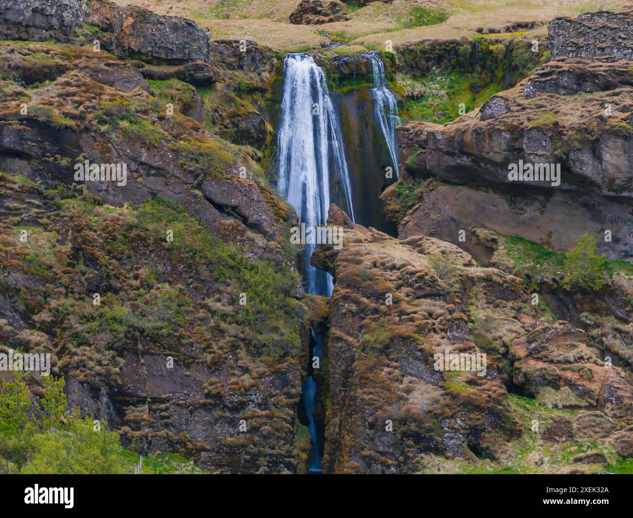 Majestic waterfall cascading down lush hi-res stock photography and ...
