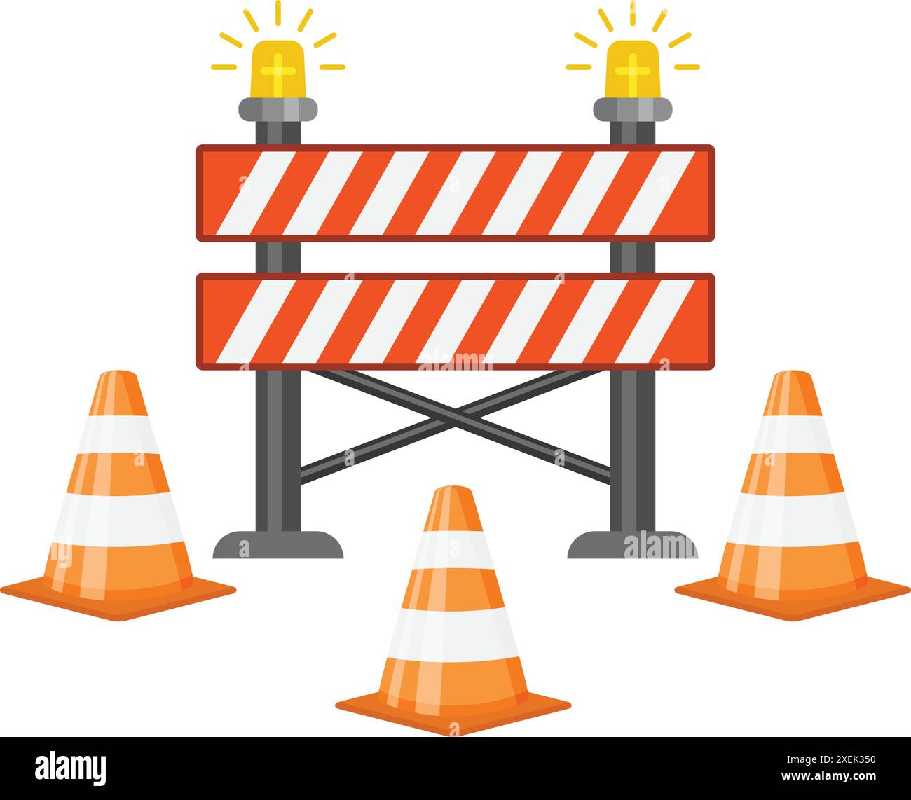 Stop Traffic Road Barrier Icon In Flat Style Roadwork Vector Illustration On Isolated