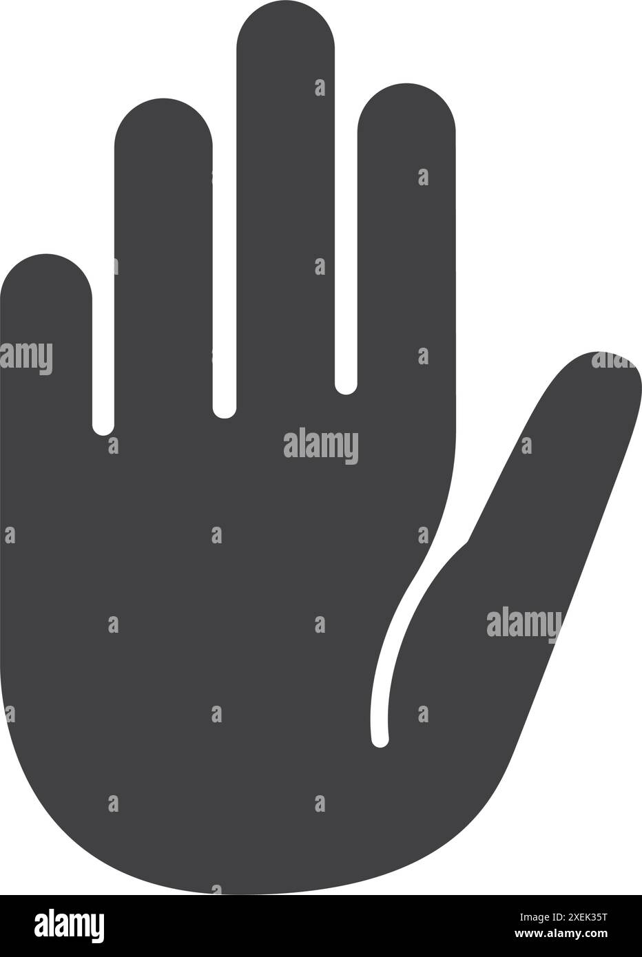 Stop sign with hand icon in flat style. Traffic control vector ...