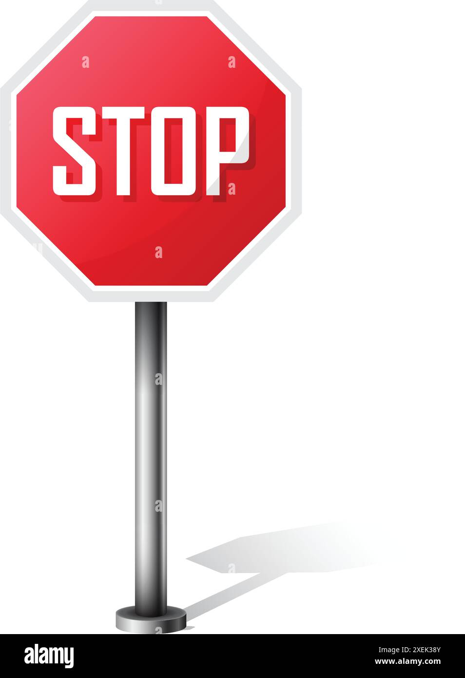 Stop sign icon in flat style. Traffic control vector illustration on ...