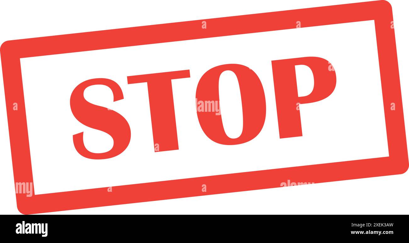 Stop stamp icon in flat style. Control vector illustration on isolated ...