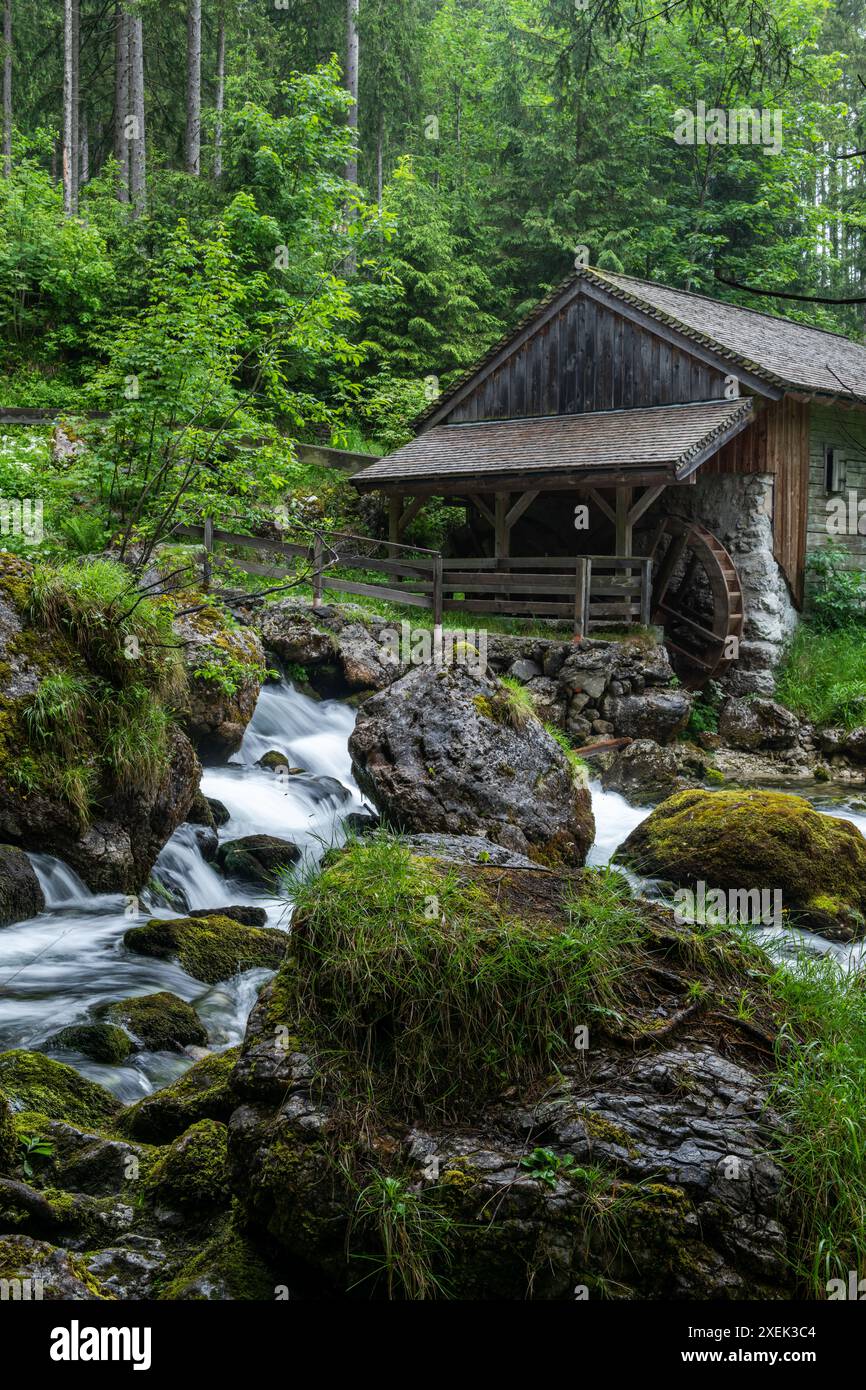 Breathtaking View of Gollinger Waterfall in the Austrian Alps Stock ...