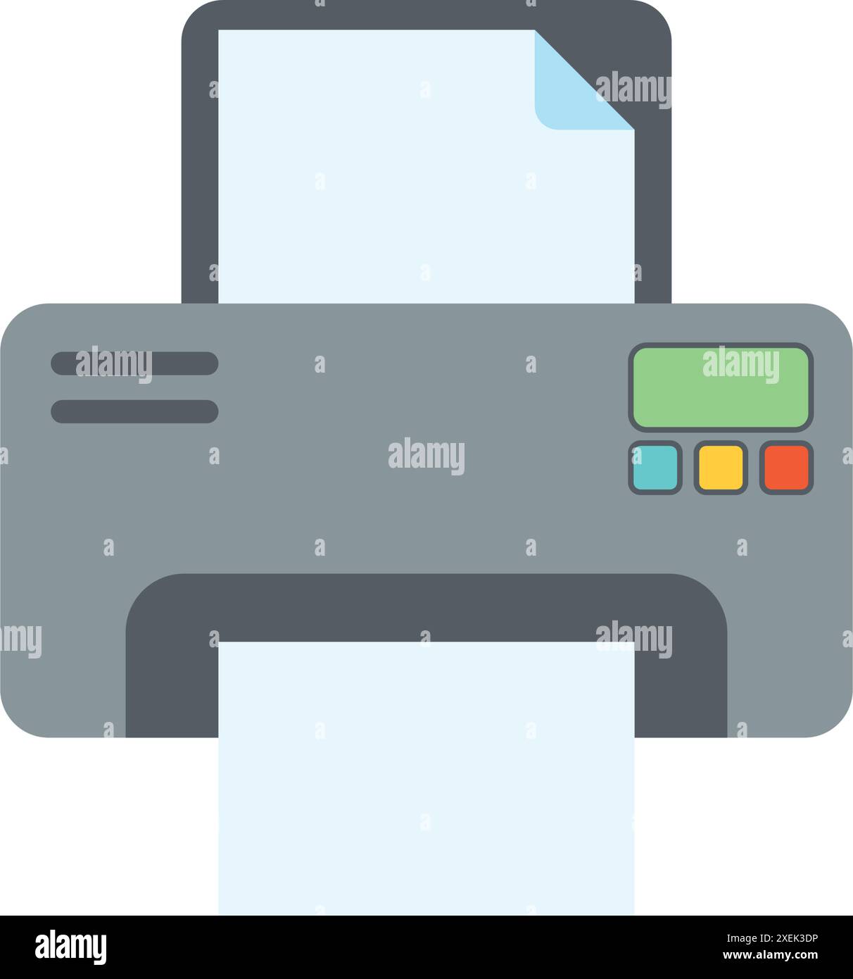 Printer icon in flat style. Office machine vector illustration on ...