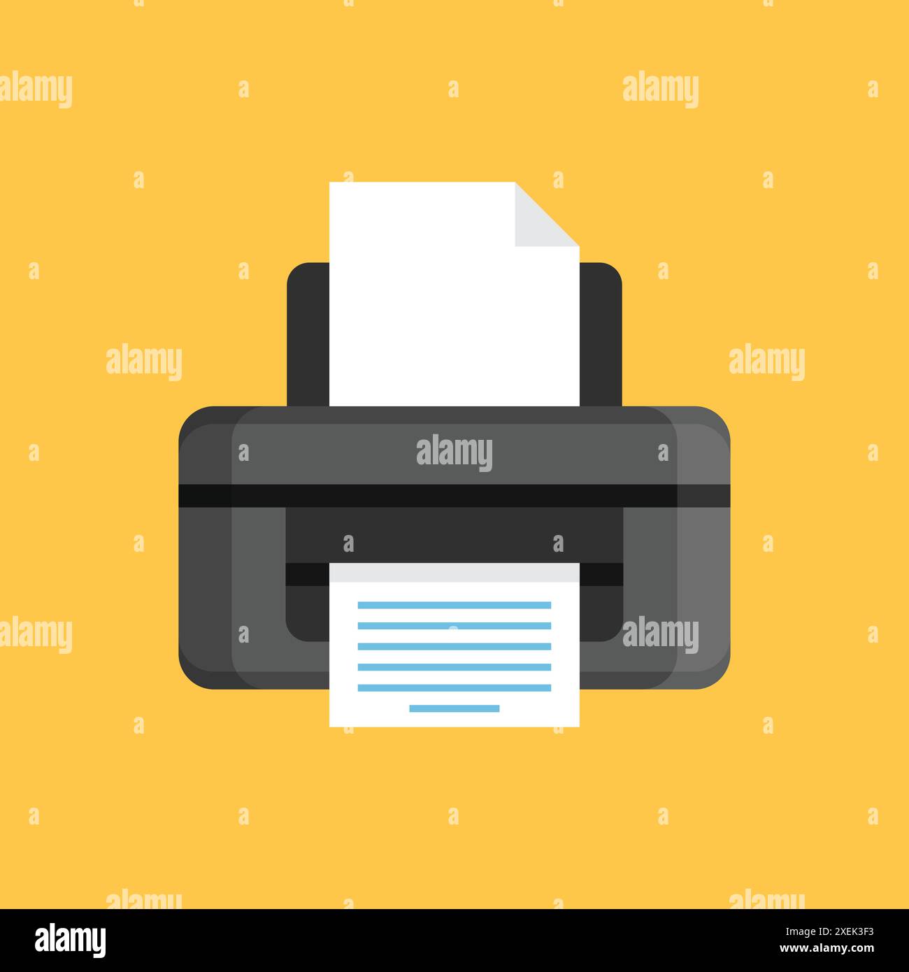 Printer icon in flat style. Office machine vector illustration on ...