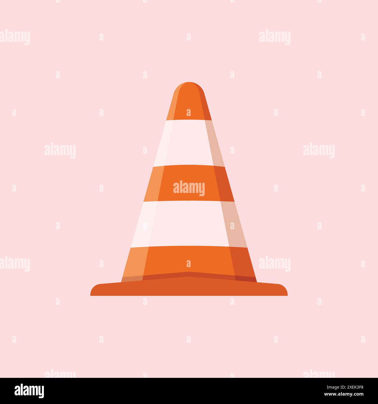 Traffic cone icon in flat style. Safety obstacle vector illustration on ...