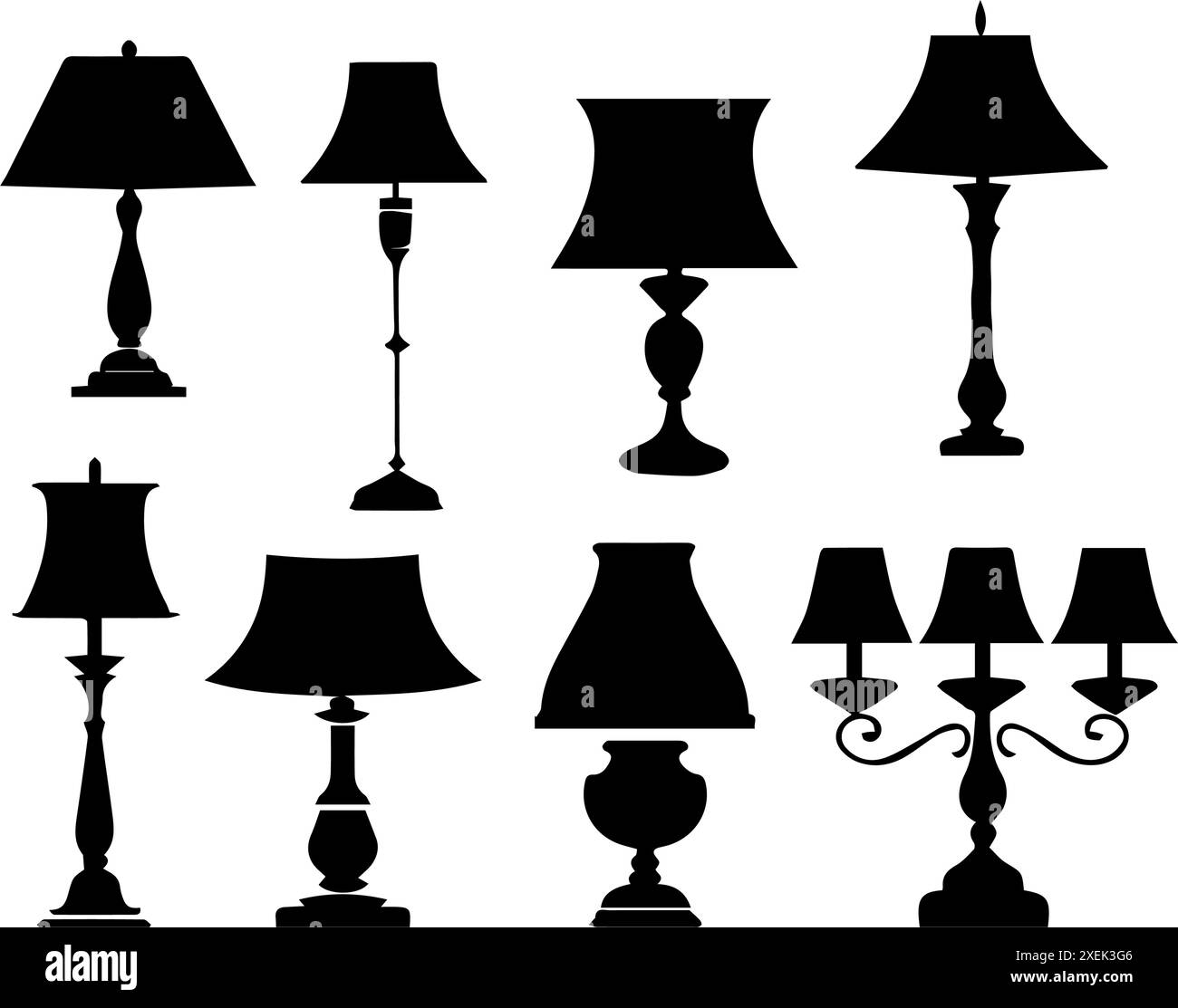 Vintage Table Lamps Silhouettes vector Stock Vector Image & Art - Alamy