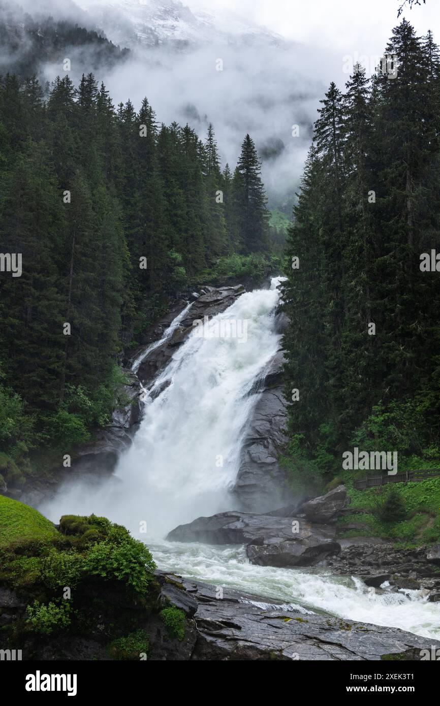 Austrian Alps' Summer Gem: Krimml Waterfall Stock Photo - Alamy