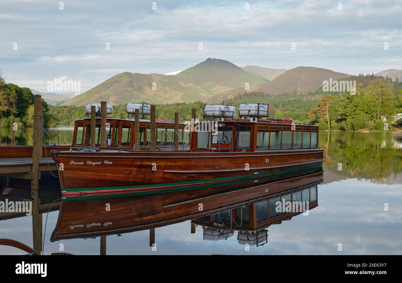 The launch Princess Margaret Rose at the Keswick jetty on Derwentwater ...