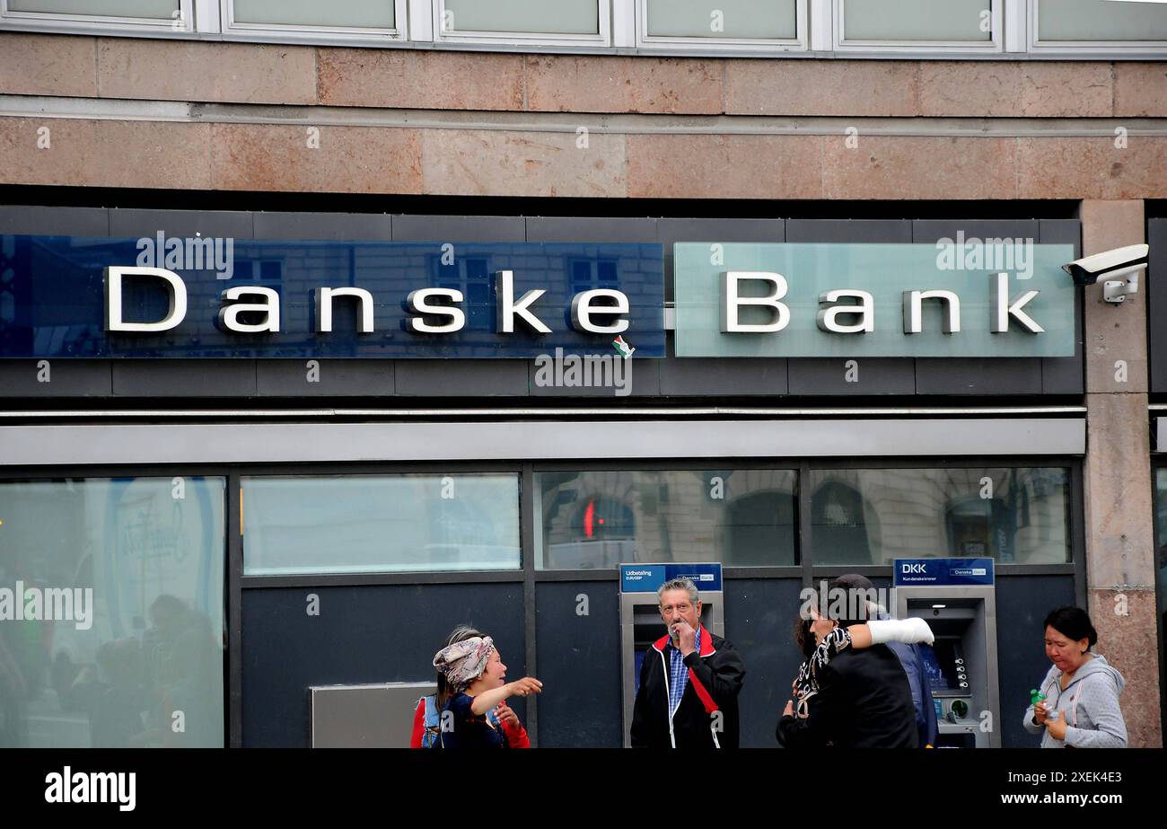 Copenhagen/ Denmark/28 JUNE 2024/Danske bank building at konegsn nytorv in capital. Photo ...