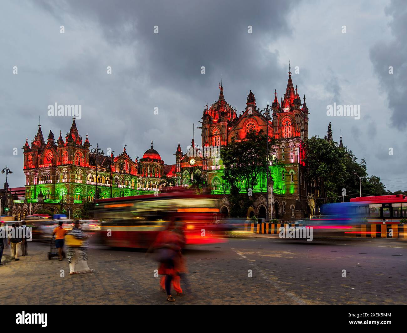 08 15 2023 Fifteen august Independence Day of India CSMT in Tricolor ...