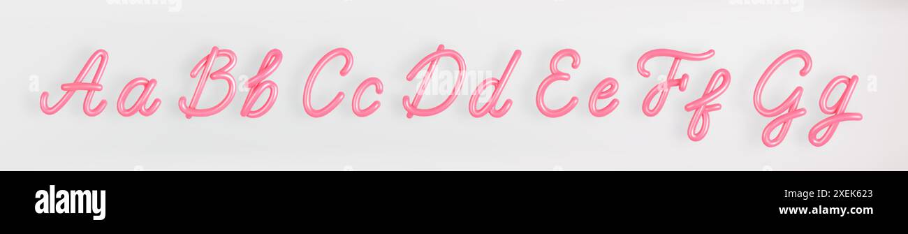 Alphabet Letters In Cursive Bubble Writing