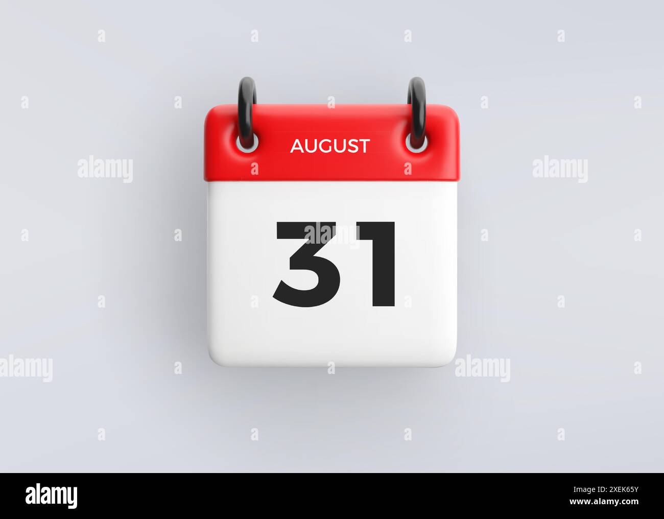 3D calendar icon with date 31 August on grey background. Vector ...
