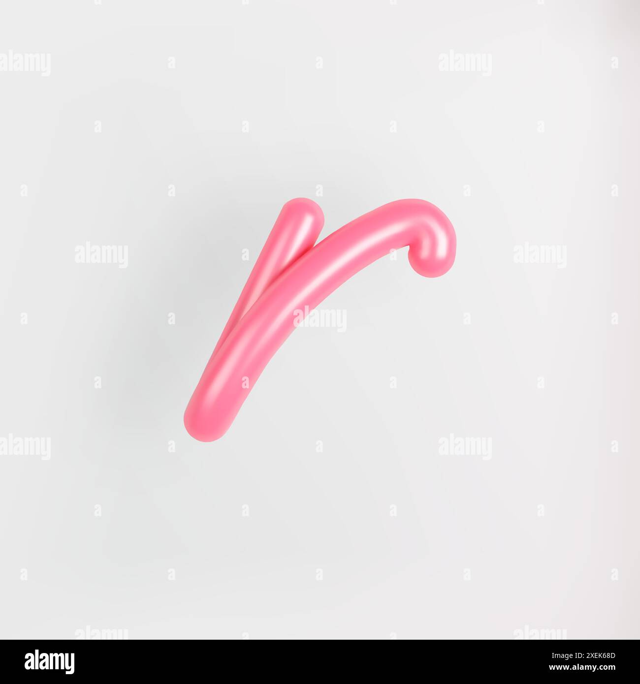 3D Pink Script Lowercase Letter R on light background. Cute Cursive ...