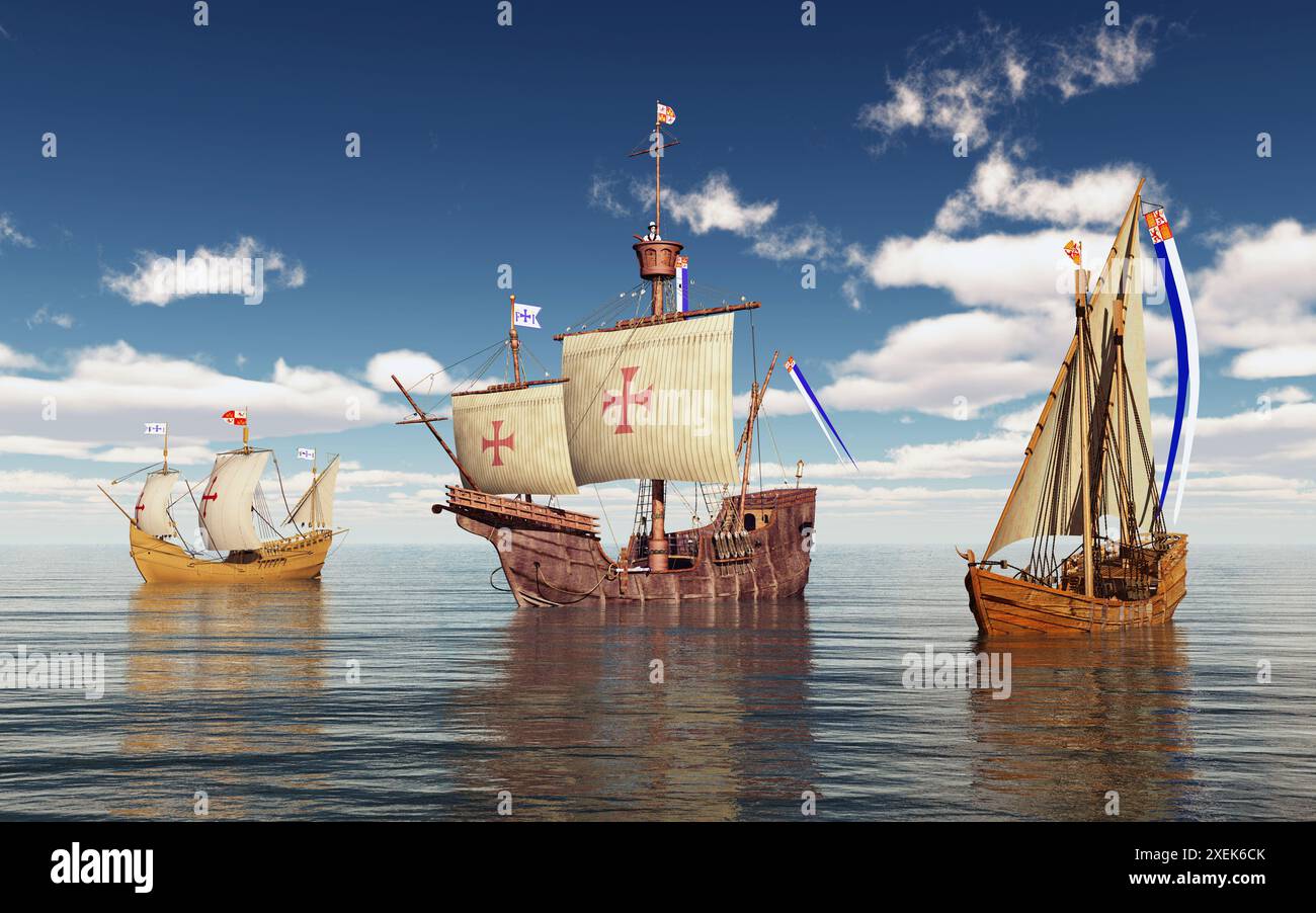 Santa maria ship illustration hi-res stock photography and images - Alamy