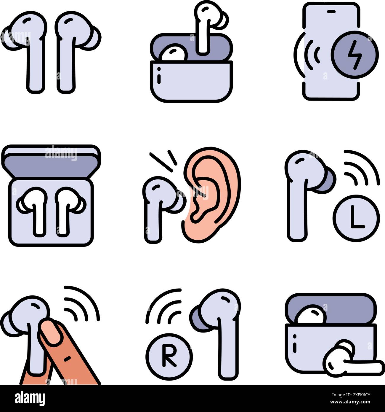 Earpieces vector vectors hi-res stock photography and images - Alamy