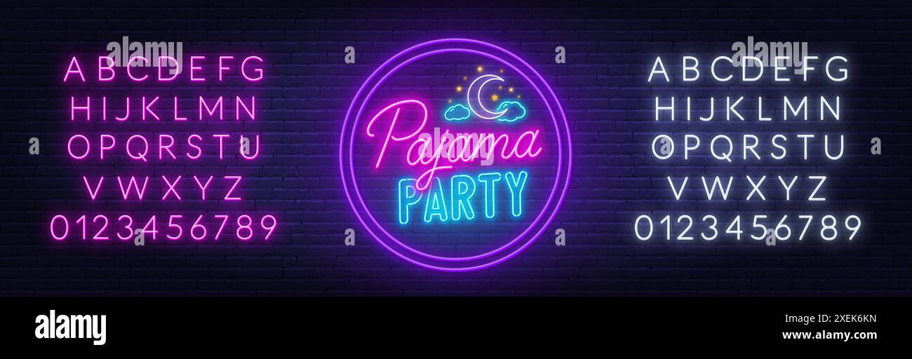 Pajama Party Sign on brick wall background Stock Vector Image & Art - Alamy