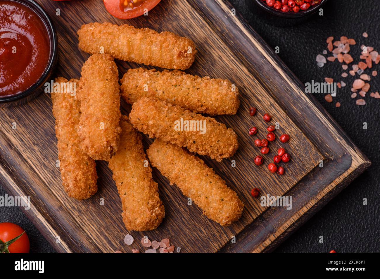 Delicious crispy cheese sticks with mozzarella Stock Photo - Alamy