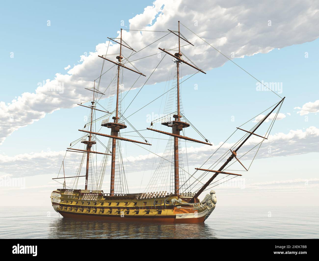 French ship Superbe (1784 Stock Photo - Alamy