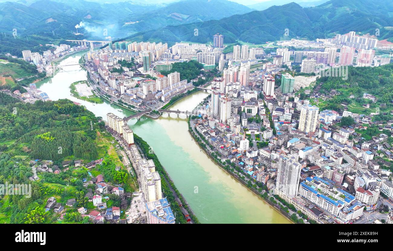 GUIZHOU, CHINA - JUNE 28, 2024 - A clear and turbid spectacle at the ...