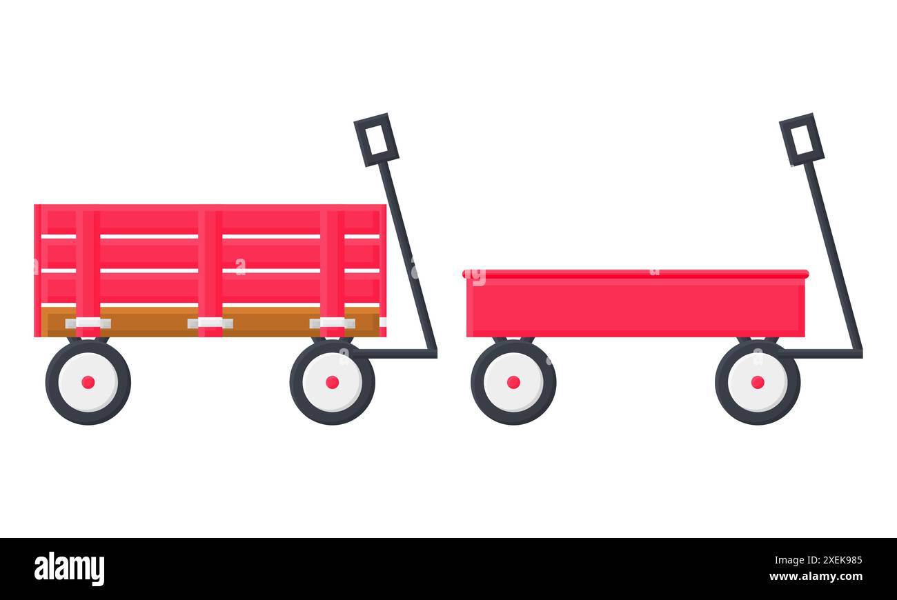 Fun Red Toy Cart Element. Children Toy Cart Design. Transportation Toys ...