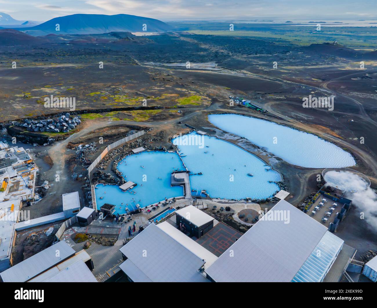Aerial view of the Blue lagoon in Iceland. The most famous and popular ...