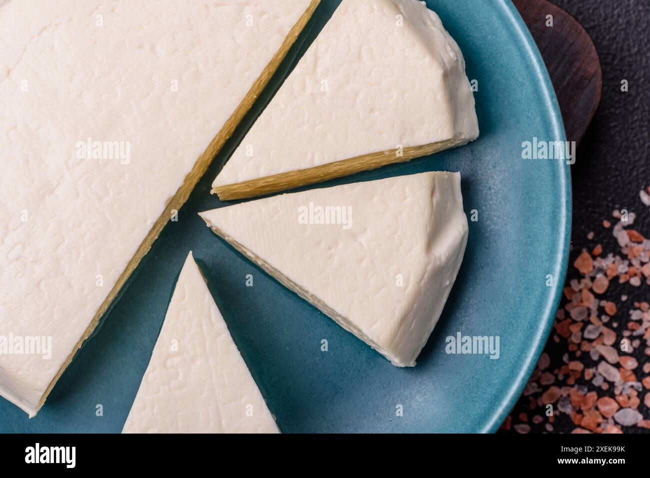 Delicious fresh white young cheese from cow's or sheep's milk Stock ...