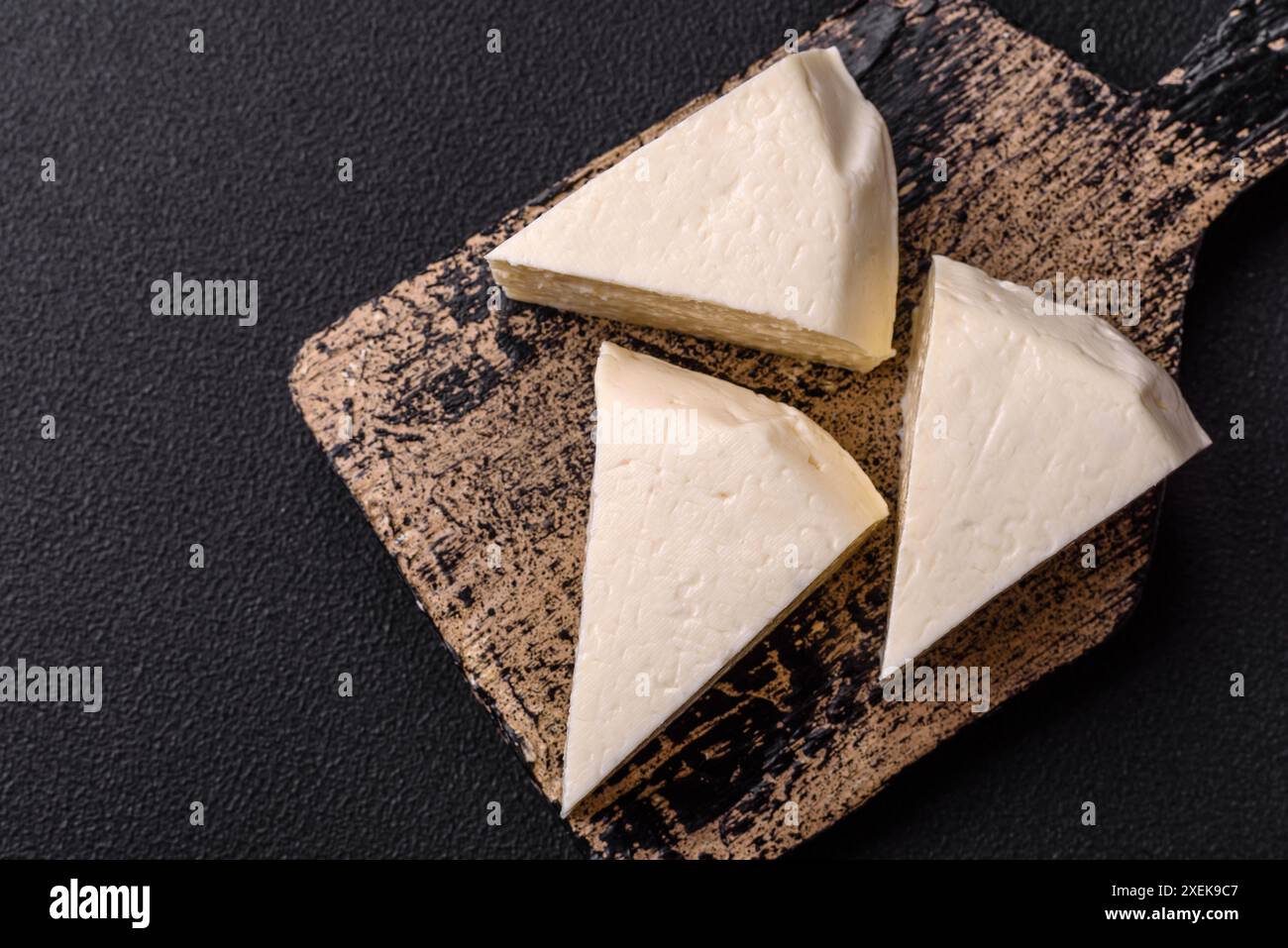 Delicious fresh white young cheese from cow's or sheep's milk Stock ...