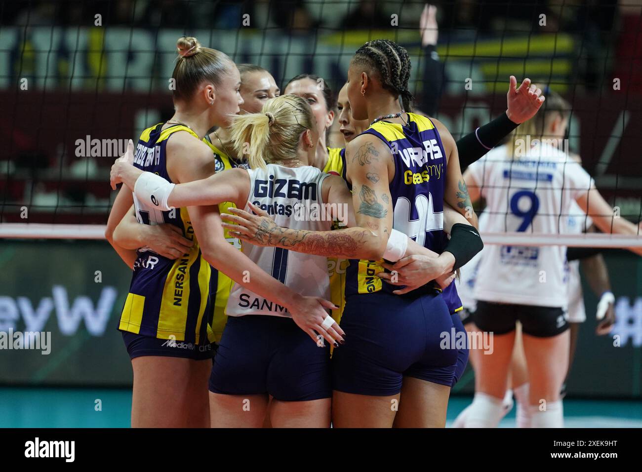 ISTANBUL, TURKIYE - FEBRUARY 28, 2024: Fenerbahce Opet players ...