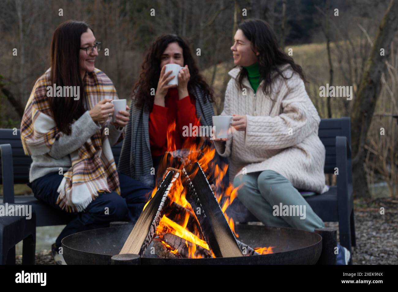Enjoying night around campfire hi-res stock photography and images - Alamy