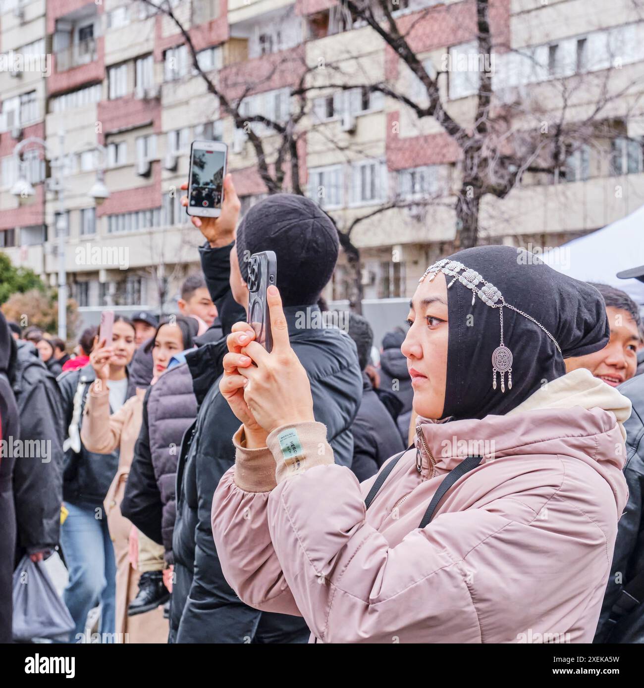 Almaty, Kazakhstan - March 21, 2024: Cute Kazakh girl wearing ...