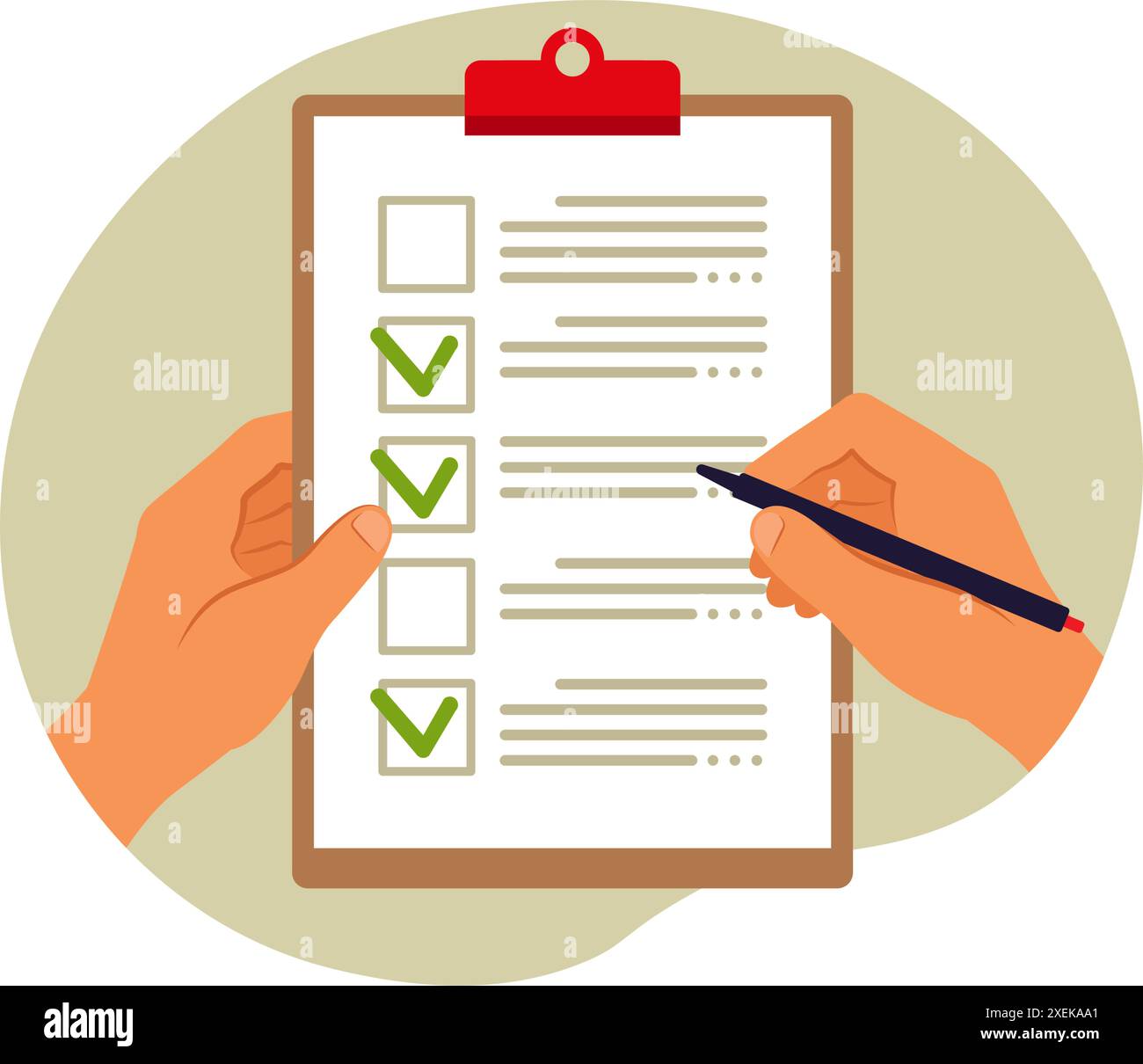 Checklist concept. Questionnaire, survey, clipboard, task list. Vector ...