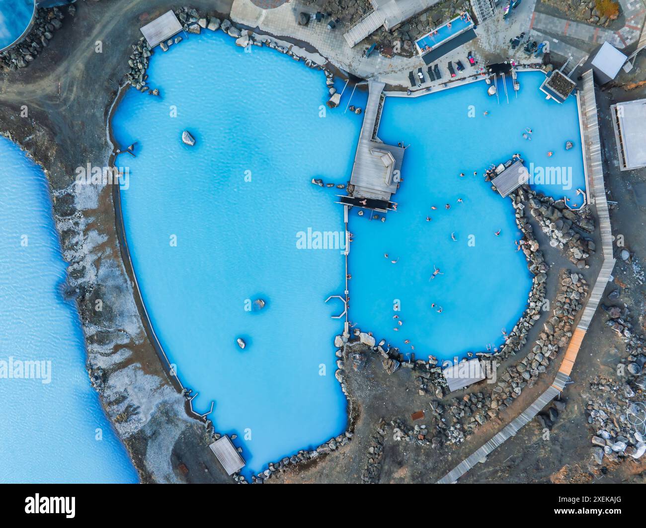 Aerial view of the Blue lagoon in Iceland. The most famous and popular ...