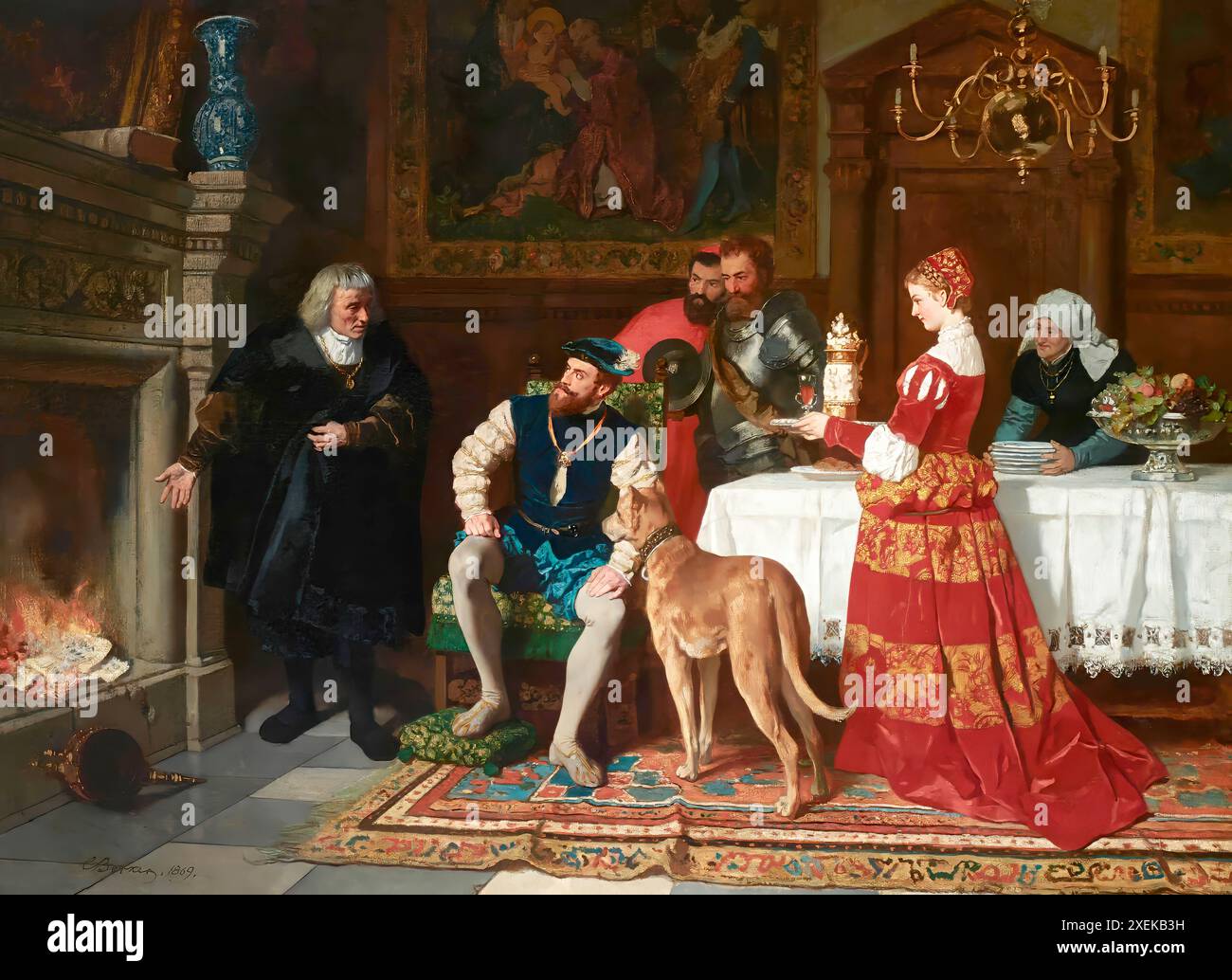 Jakob Fugger burning the debenture bonds of Emperor Charles V at the ...