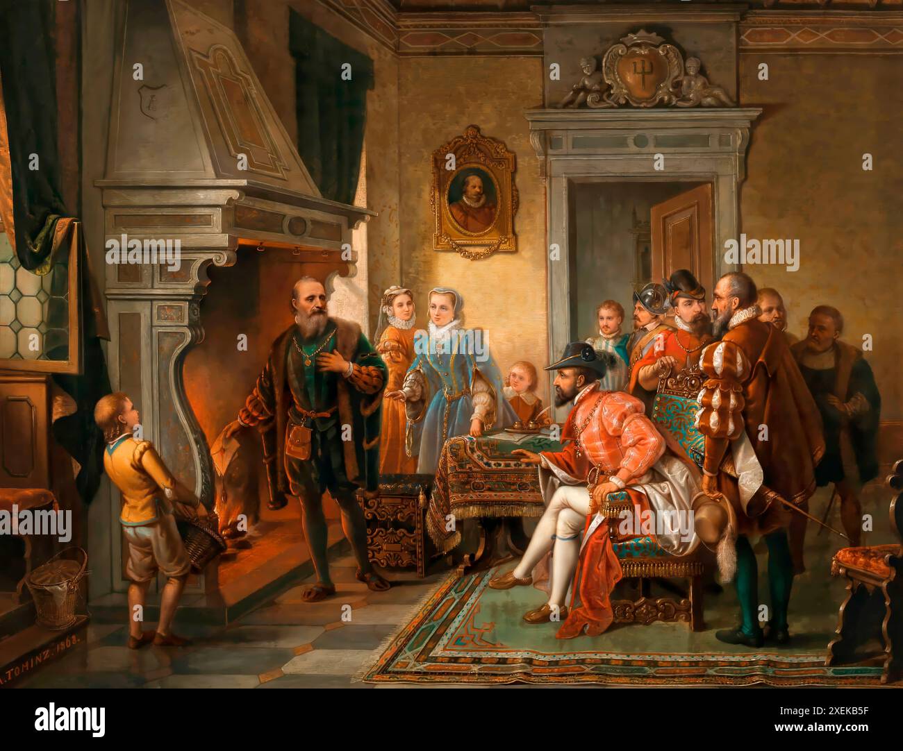 Jakob Fugger burning the debenture bonds of Emperor Charles V at the ...