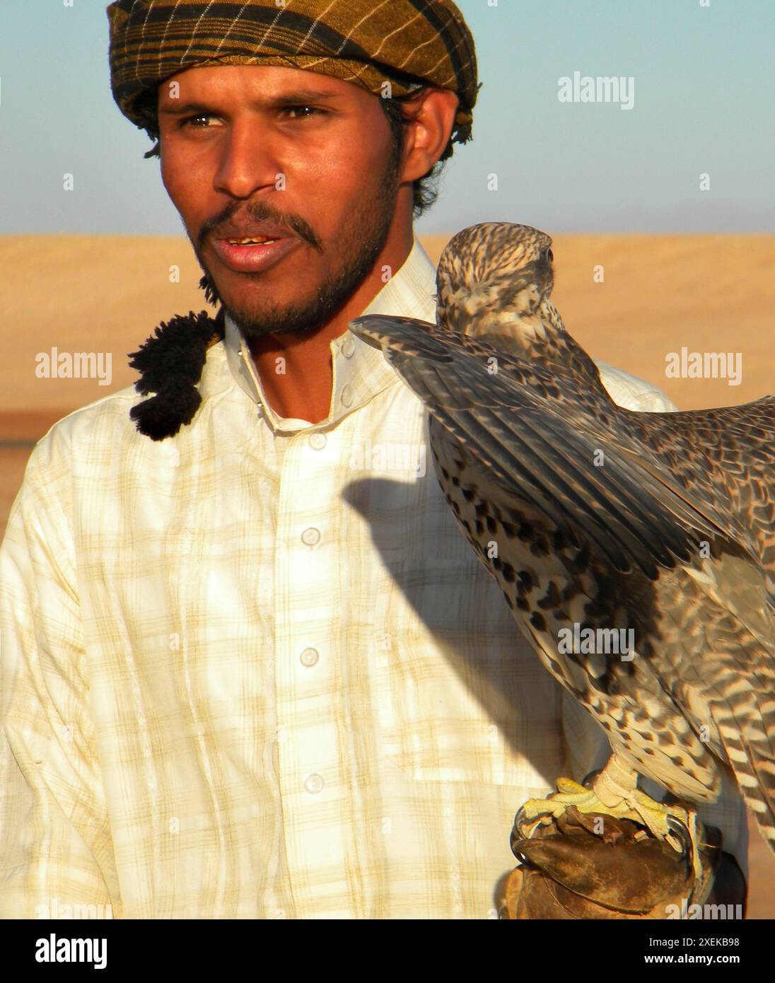 Bedouin With Hawk. Arabian Desert. Saudi Arabia Stock Photo - Alamy