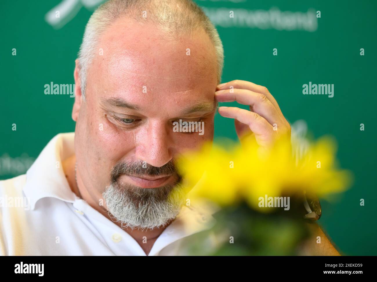 28 June 2024, Saxony, Hirschstein: Torsten Krawczyk, farmer president ...