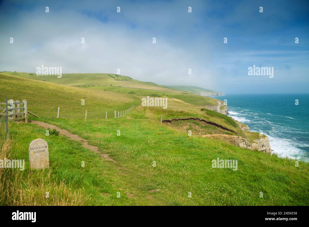 The South West Coast Path near Worth Matravers, Dorset, England Stock ...